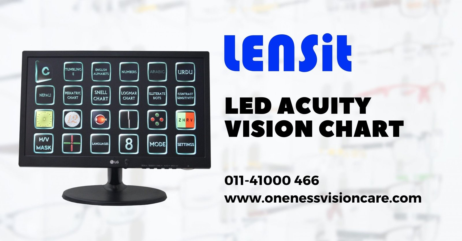 LENSit LED Acuity Vision Chart - Oneness Vision Care